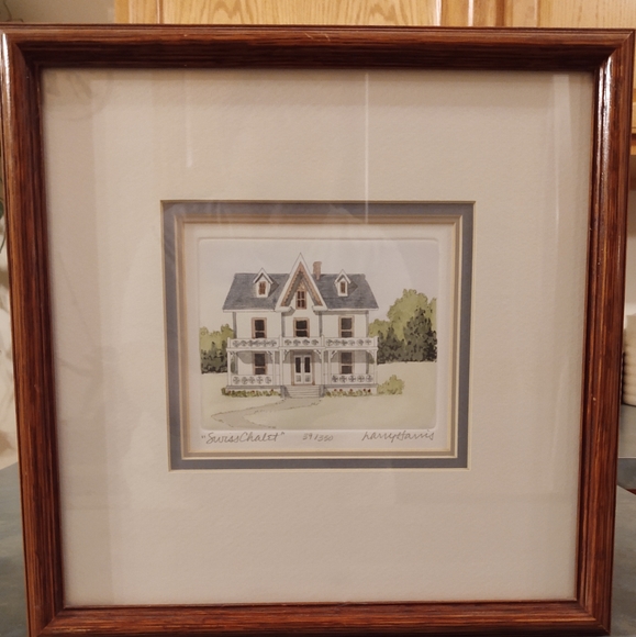 N/A | Art | Swiss Chalet Larry Harris Etching | Poshmark